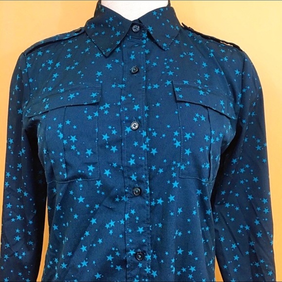 Banana Republic Factory | Tops | Banana Republic Blue Star Button Down ...
